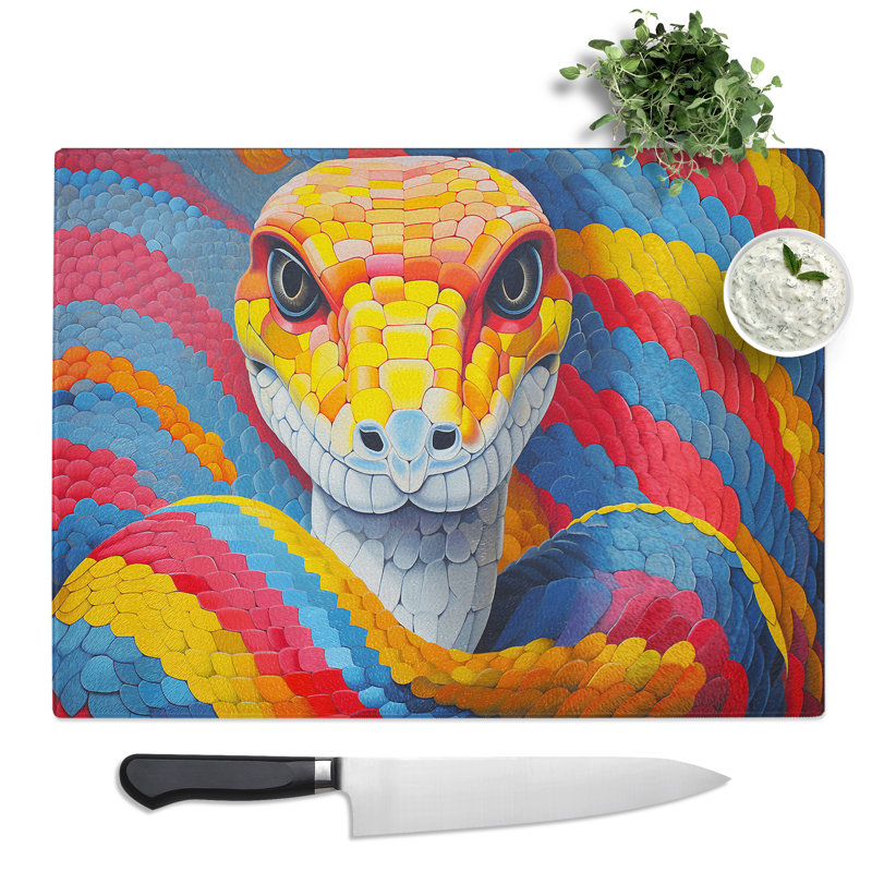 Metro Lane Python Op Art Glass Chopping Board | Wayfair.co.uk